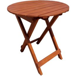 Spetebo Eukalyptus Gartentisch rund - 50x45cm - Holz Balkon Tisch Klapptisch Bistrotisch