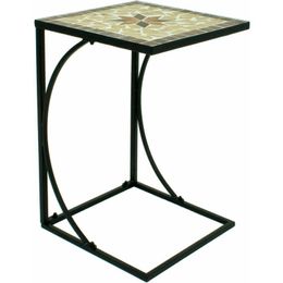 Spetebo - Metall Beistelltisch mit Mosaik Platte - Deko Garten Tisch Balkon Terrasse