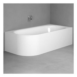 Bette Lux Oval v Silhouette Eck-Badewanne 175x80x45cm, 2 Rückenschrägen, Einbau in Ecke rechts, 3435CELVS, Farbe: Weiß mit Glasur Plus - 3435-000CELVS,Plus
