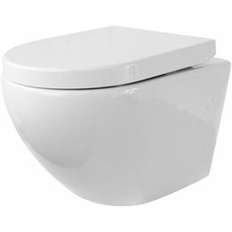 i-flair - Toilette Hänge wc Spülrandlos inkl. wc Sitz mit Absenkautomatik softclose + abnehmbar Redonde