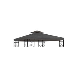 Spetebo Pavillon Ersatzdach wasserdicht mit pvc Beschichtung 3 x 3 Meter - anthrazit - Pavillondach mit Kaminabzug - Universal Garten Party Pavillon Dach