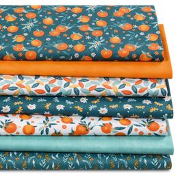 buttinette Patchwork- und Quiltpaket "Orangen", petrol-color