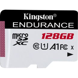 Kingston HIGH-ENDURANCE microSD 128GB Speicherkarte (128 GB, UHS-I Class 10, 95 MB/s Lesegeschwindigkeit), weiß