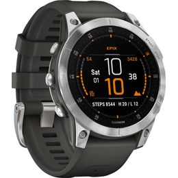 Smartwatch Garmin "EPIX 2 Gen" Smartwatches grau (dunkelgrau, silber) Fitness-Tracker