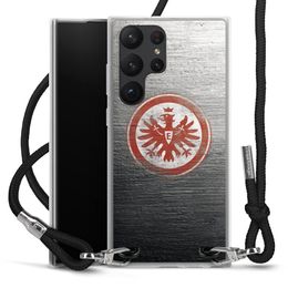 DeinDesign Handyhülle Eintracht Frankfurt SGE Logo Eintracht Logo Scratched, Samsung Galaxy S23 Ultra Handykette Hülle mit Band Case zum Umhängen
