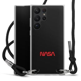 DeinDesign Handyhülle Logo Nasa Weltall Nasa, Samsung Galaxy S23 Ultra Handykette Hülle mit Band Case zum Umhängen, weiß