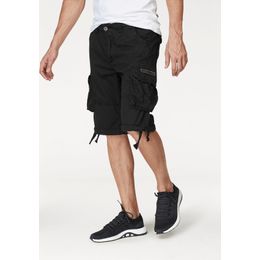 Herren Cargobermudas "Jet Short", schwarz, Gr. 34, Alpha Industries, unifarben, Web, Obermaterial: 100% Baumwolle, Hosen