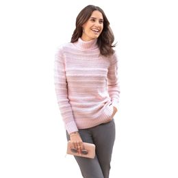 Rollkragenpullover Inspirationen "Pullover" Gr. 48, rosa (hellrosé, meliert) Damen Pullover Rollkragenpullover