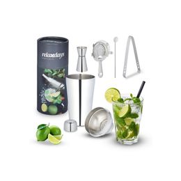 Relaxdays Cocktail Shaker 5-teiliges Cocktail Shaker Set