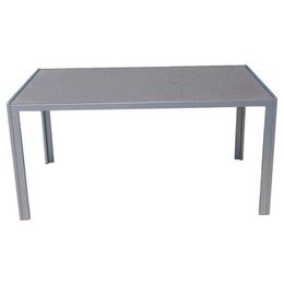 etc-shop Stuhl, Tischgruppe Sitzgruppe ALU Glas Grau 5-tlg pulverbeschichtet Terrasse