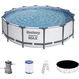 Bestway Framepool Bestway Steel MAX Pro Pool Set 427x107cm 56950 Pumpe + Leiter