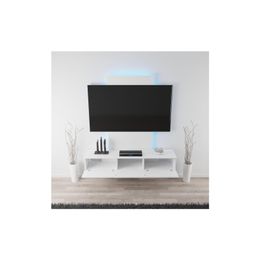 TroniTechnik® TV-Lowboard TV Möbel hängend mit LED-Beleuchtung Wohnschrank Wohnzimmer Schrankwand Wohnwand, 160 x 38,5cm