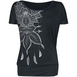 Gothicana by EMP schwarzes T-Shirt mit Print und Rundhalsausschnitt T-Shirt schwarz in L