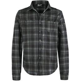 Brandit Wire Shirt Langarmhemd dunkelgrau schwarz in M