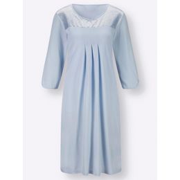 Ascafa Damen Nachthemd mit Satin-Einsatz, hellblau, Gr&ouml;&szlig;e 40/42