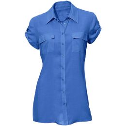 Heine Witt Damen Kurzarm-Bluse im Viskose-Mix, royalblau, Gr&ouml;&szlig;e 42