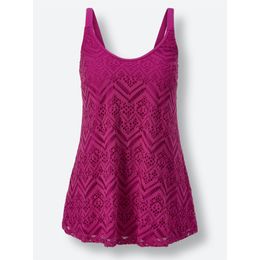feel good Damen Tankini-Oberteil mit Spitze, magenta, Gr&ouml;&szlig;e 40B
