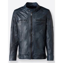 Marco Donati Herren Leder-Jacke, rauchblau, Gr&ouml;&szlig;e 50