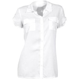 Heine Witt Damen Kurzarm-Bluse im Viskose-Mix, wei&szlig;, Gr&ouml;&szlig;e 40