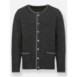 Marco Donati Herren Strickjacke, graphit-meliert, Gr&ouml;&szlig;e 60/62