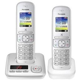 Panasonic KX-TGH722GG Schnurloses Telefon-Set mit Anrufbeantworter silber