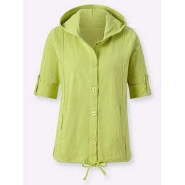 WITT Damen Shirtjacke mit Tunnelzug, reine Baumwolle, kiwi, Gr&ouml;&szlig;e 48