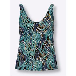 WITT Damen Tankini-Oberteil mit verstellbaren Tr&auml;gern, bedruckt, wei&szlig;-ozean-bedruckt, Gr&ouml;&szlig;e 46C