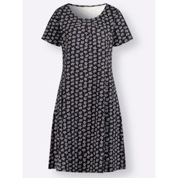WITT Damen Jerseykleid im Minimal-Dessin, marine-ecru-bedruckt, Gr&ouml;&szlig;e 20