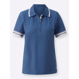 WITT Damen Poloshirt in Pikee-Qualit&auml;t, jeansblau, Gr&ouml;&szlig;e 42