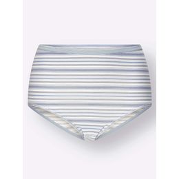 w&auml;schepur w&auml;schepur Damen Taillenslip mit kontrastfarbigen Abschl&uuml;ssen, 2x rosenquarz-gestreift + 2x eisblau-gestreift, Gr&ouml;&szlig;e 44
