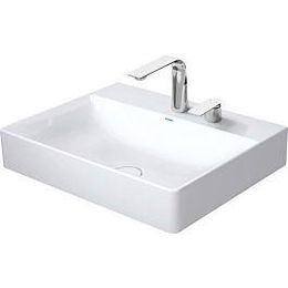 Duravit DuraSquare Waschtisch 2353600040 60 x 47 cm, ohne Überlauf, mit Hahnlochbank, 2 Hahnlöcher, weiß