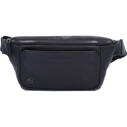 Piquadro Black Square Gürteltasche Leder 31 cm schwarz