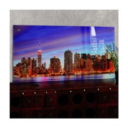 MCW Glasbild T114, Wandbild Poster Motiv, 50x100cm ~ New York