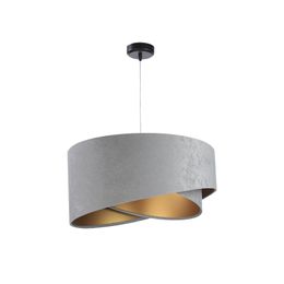 Kiom Pendelleuchte Hängeleuchte Kinga P Velours grey & gold Ø 50 cm 10843