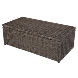 MCW Modulares Poly-Rattan Sofa RomV 39x110x58cm ~ naturgrau, Couchtisch ohne Glasplatte