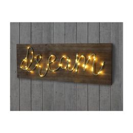 MCW LED-Holzschild, Leuchtbild Wandbild Landhaus ~ 28x72x3cm, dream