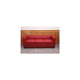 MCW 3er Sofa Lille ~ Leder, rot