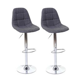2er-Set Barhocker MCW-A67, Barstuhl Tresenhocker, MVG-zertifiziert ~ grau, Textil