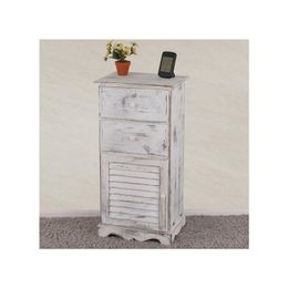 MCW Kommode Schrank, 81x40x32cm, Shabby-Look, Vintage ~ weiß