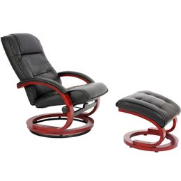 MCW Fernsehsessel Aprilia, Kunstleder, mit Hocker ~ schwarz