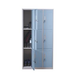 MCW Schließfach Preston T829, Schließfachschrank Wertfachschrank Spind, Metall 9 Fächer, blau