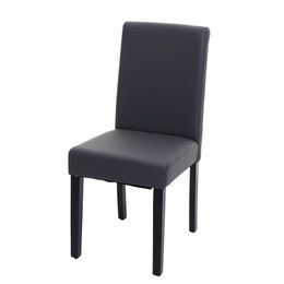 MCW Esszimmerstuhl Littau, Küchenstuhl Stuhl, Kunstleder ~ grau matt, dunkle Beine