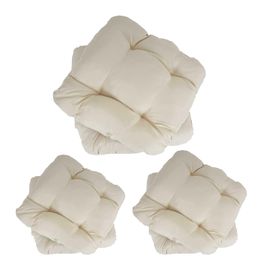 MCW 6er-Set Sitzkissen Milano, Stuhlkissen Kissen, 41x38x8cm ~ creme