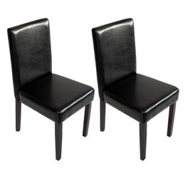 MCW 2er-Set Esszimmerstuhl Küchenstuhl Stuhl Littau ~ schwarz, dunkle Beine