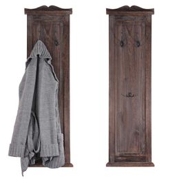 MCW 2er-Set Garderobe H33, Wandgarderobe Garderobenpaneel, Wandhaken Holz 109x28x4cm ~ braun shabby