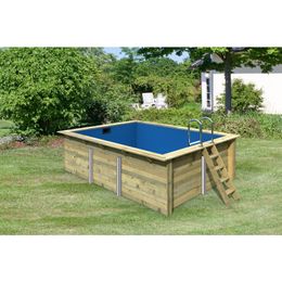 KARIBU HOLZTECHNIK GMBH Karibu Rechteckiger kdi Massivholz Pool 308,7 x 396 cm Pool Leitern und Zubehör inklusive