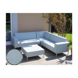 Alu-Garten-Garnitur MCW-C47, Sofa, Outdoor Stoff/Textil ~ blau ohne Ablage, ohne Kissen