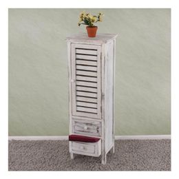 MCW Kommode Schrank, 90x30x25cm, Shabby-Look, Vintage ~ weiß