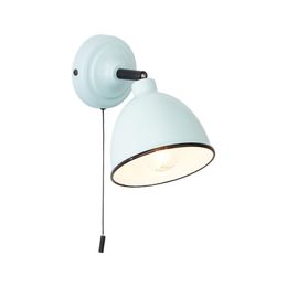 Brilliant Lampe Telio Wandleuchte Zugschalter hellblau 1x D45, E14, 28W, geeignet für Tropfenlampen (nicht enthalten) Mit Zugschalter