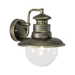 Brilliant Lampe Artu Außenwandleuchte hängend schwarz gold 1x A60, E27, 60W, geeignet für Normallampen (nicht enthalten) IP-Schutzart: 44 - spritzwassergeschützt